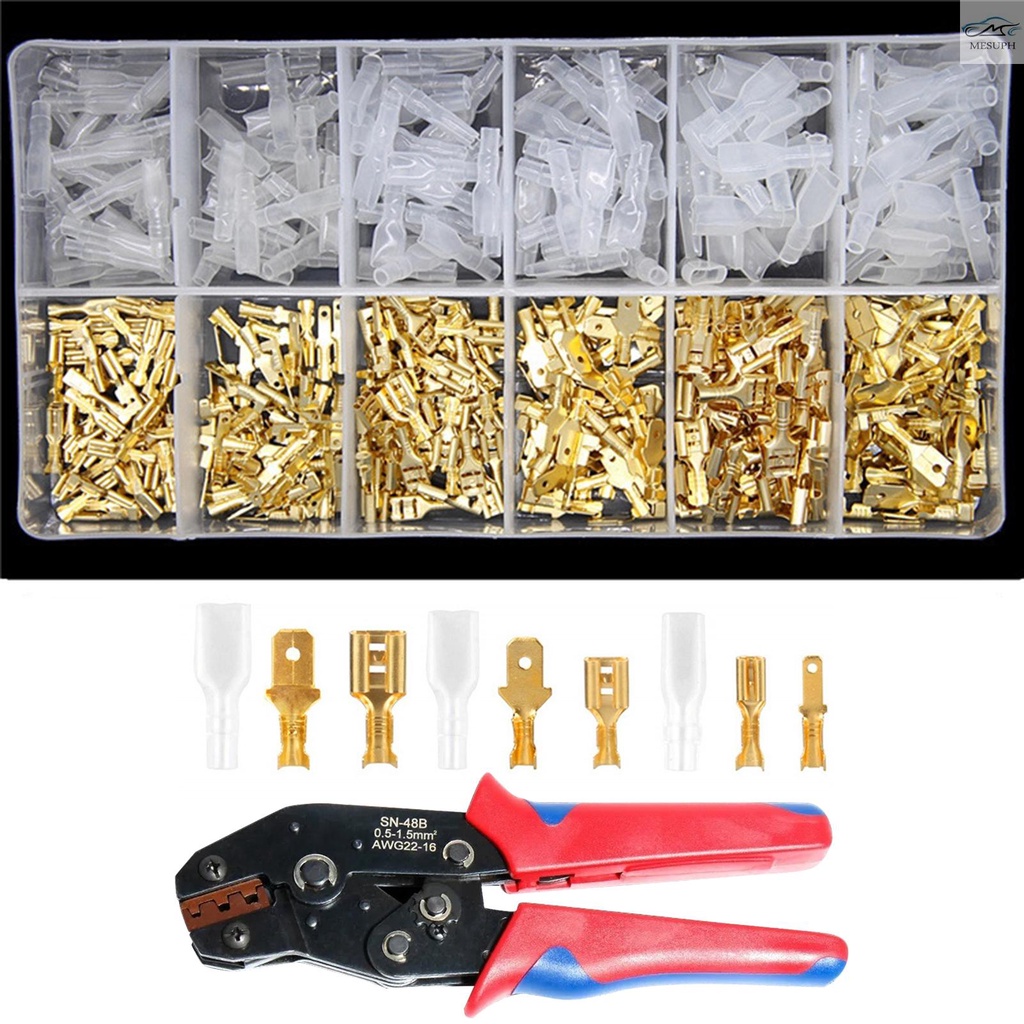 Mesp 450PCS Assortment Kit Quick Splice Male Bus Connector 2.8/4.8/6 ...