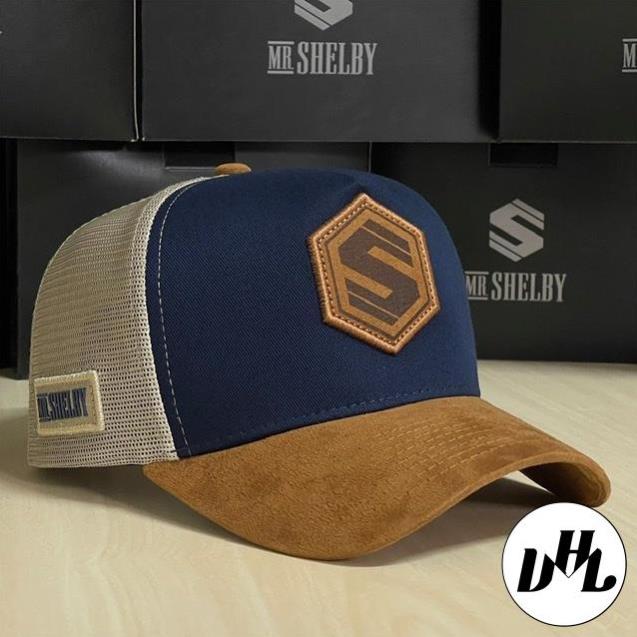 S suede cow beak baseball cap - unisex S leather mesh baseball cap ...
