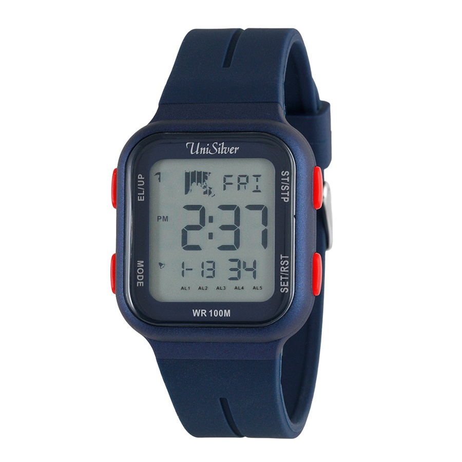 UniSilver TIME Men's Digital Navy Blue Rubber KW4069-1003 Watch ...