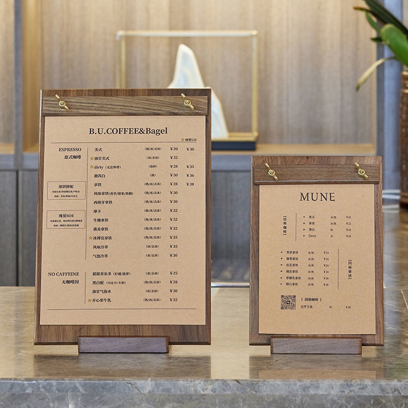 Menu Design Making Solid Wood Menu Clip Display Card Price List A4 ...