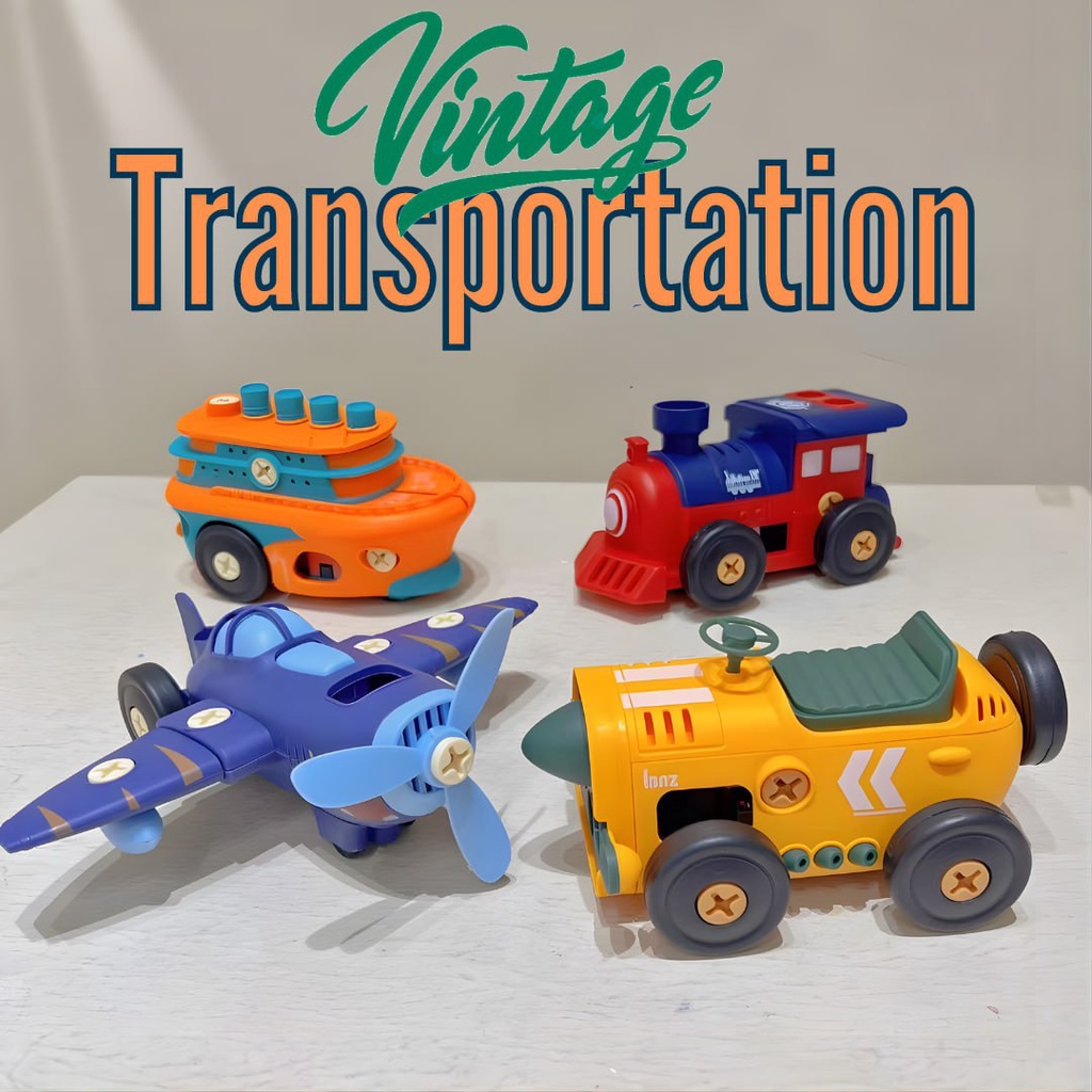 BYJ Vintage Transportation Screwdriver Assemble Construction Toy ...