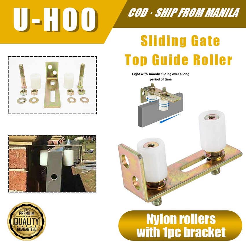 Sliding Gate Top Guide Roller Wheel with 1pc L bracket 2pcs Nylon ...