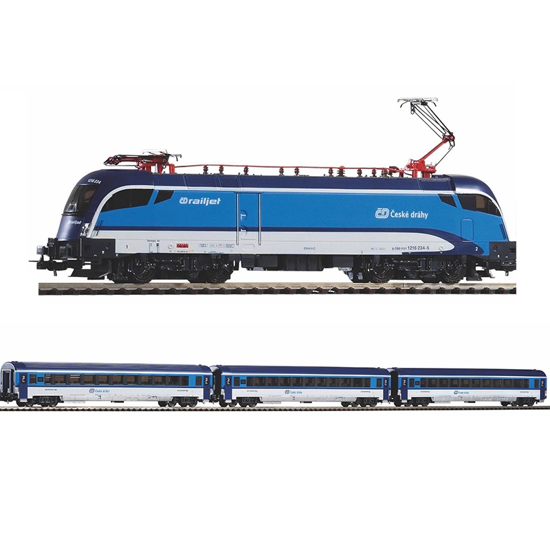 Ready Stock PIKO 57179 1/87 Taurus Tram+Three-Section Compartment Train ...