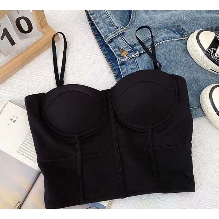 Women's Corset Fashion Mesh Push Up Bralet Bustier Bra Sexy Cropped Top ...