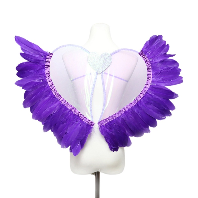 Time Heart Angel Wings Costumes Fairy Wings for Kids-Adults Feather ...
