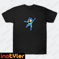 Mega Man Megaman Jumping Blue Rockman Pixel Art Classic NES Video Game ...