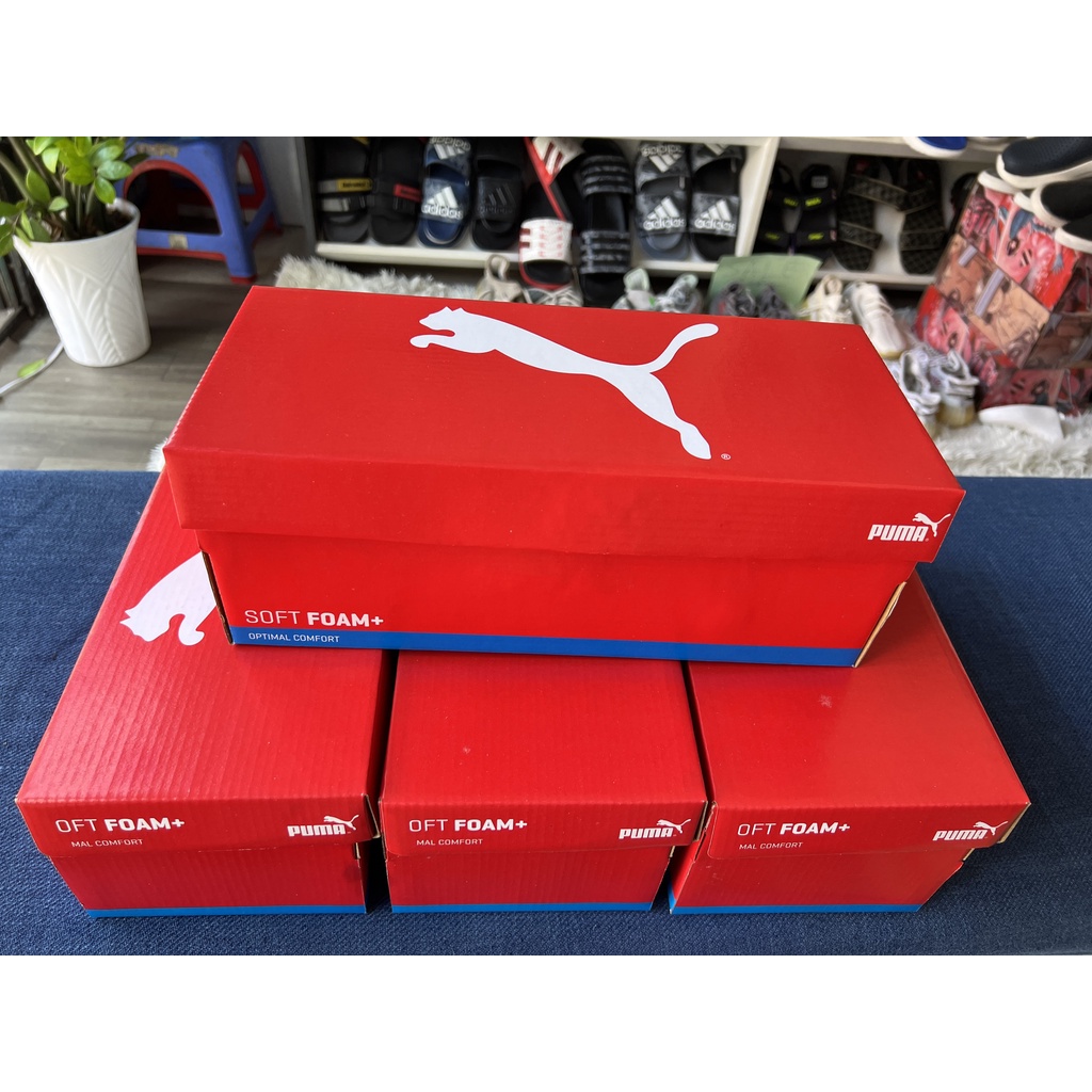 Beautiful thick red and blue Puma slipper box | Shopee Philippines