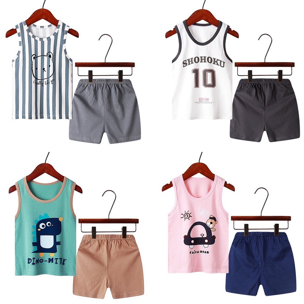 1-6yrs Baby kids sando terno for boy girl sando w/shorts | Shopee ...