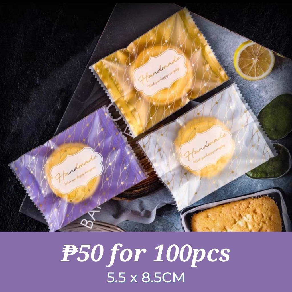 FP1679 (100pcs) 5.5x8.5 CM Handmade Gold Cookie Bag Candy Pastry Heat ...