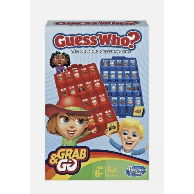 Guess Who? Grab & Go Travel 2 player game ages 6+ Hasbro Family Fun ...