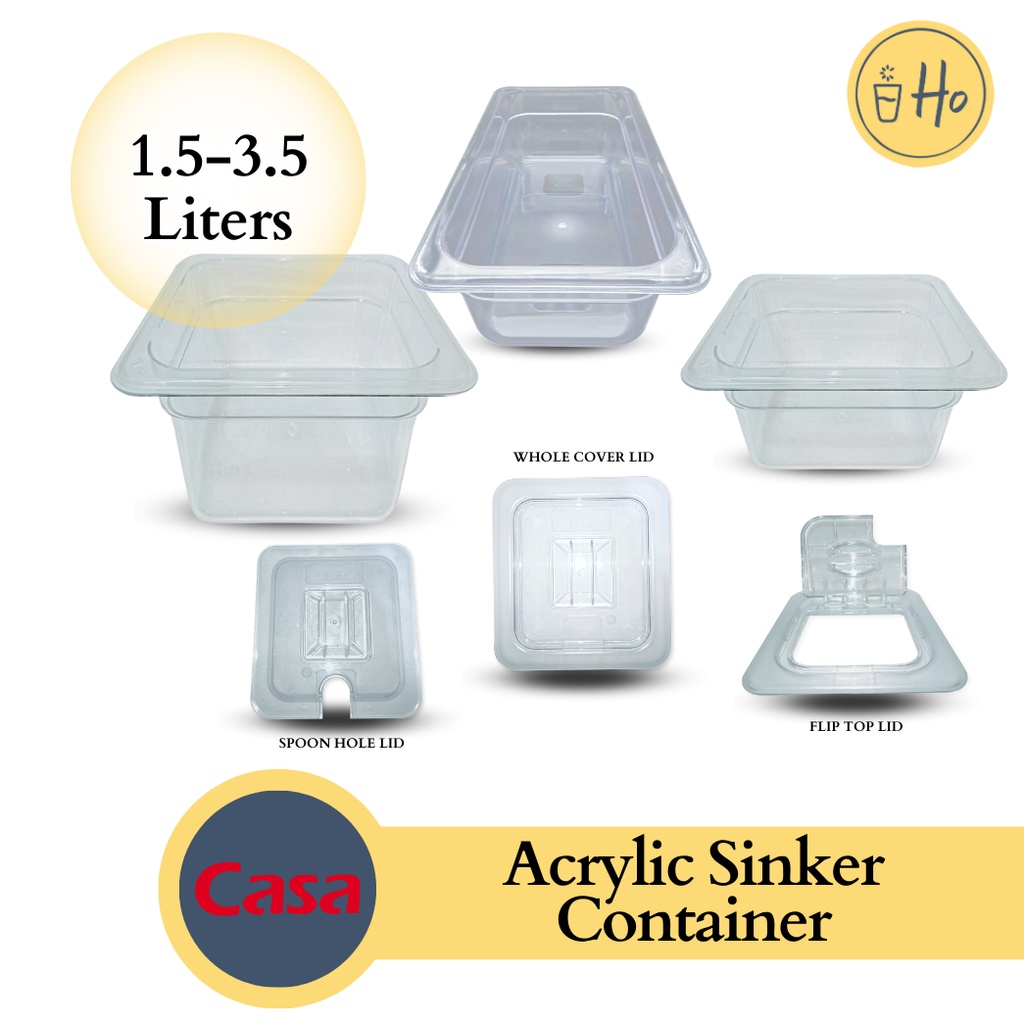Casa Acrylic Sinker Container 1/6 - 1/3 1.5l 2.2l | Shopee Philippines