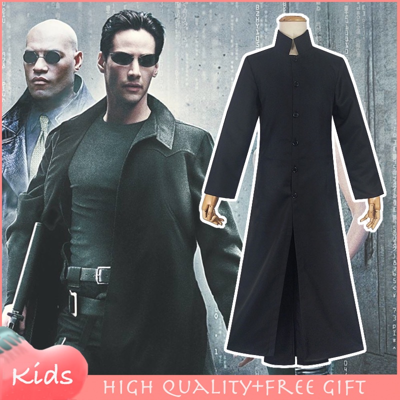 Neo Trench Costume The Matrix Neo Cosplay Customised Black Windbreaker ...
