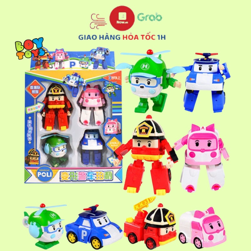 2-in-1 Robocar Poli 4-car transformation squad toy box | Shopee Philippines