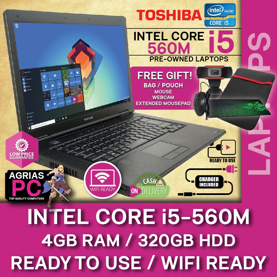 Laptop / TOSHIBA / Intel Core i5 - 560M / 8GB / 4GB / 320GB HDD / FREE ...