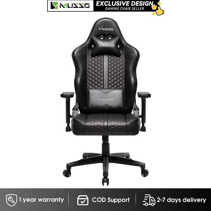 MUSSO 249B Gaming Chair, High-Back Ergonomic Adjustable Computer Chair ...