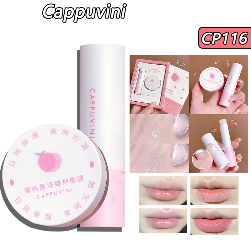 CAPPUVINI Peach Grape Moisturizing Lip Balm Stick/Set/2.5g/Stick 2.5+4g ...