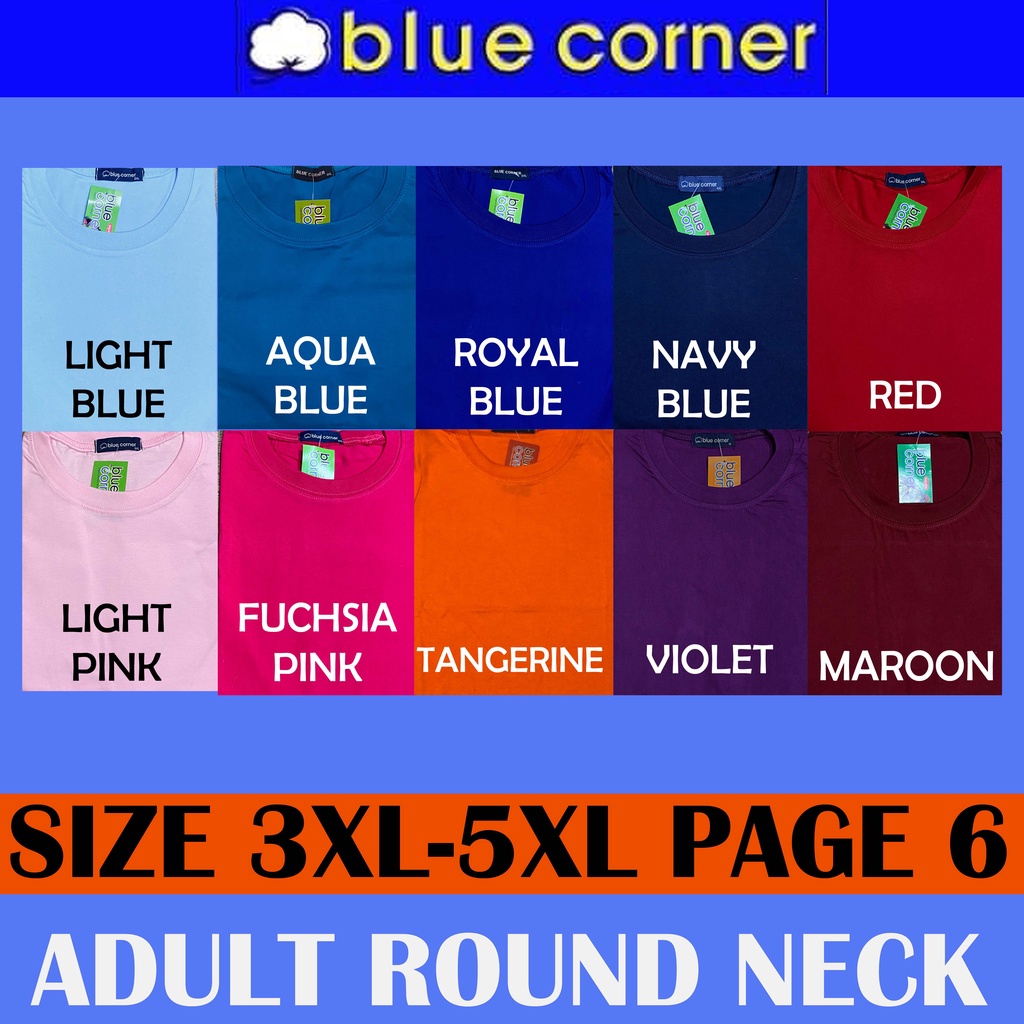 ORIGINAL BLUE CORNER ROUND NECK WOMEN MEN ADULT TSHIRT 3XL 4XL 5XL BLUE ...