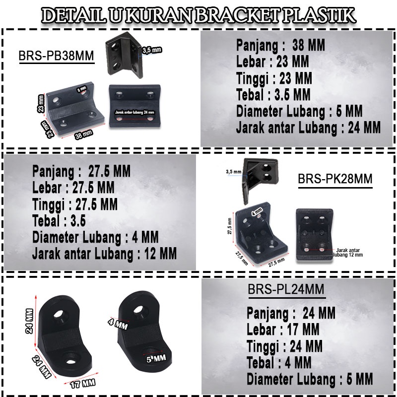 SIKU EELIC BRS Plastic corner Bracket with 90 degree angle design L ...