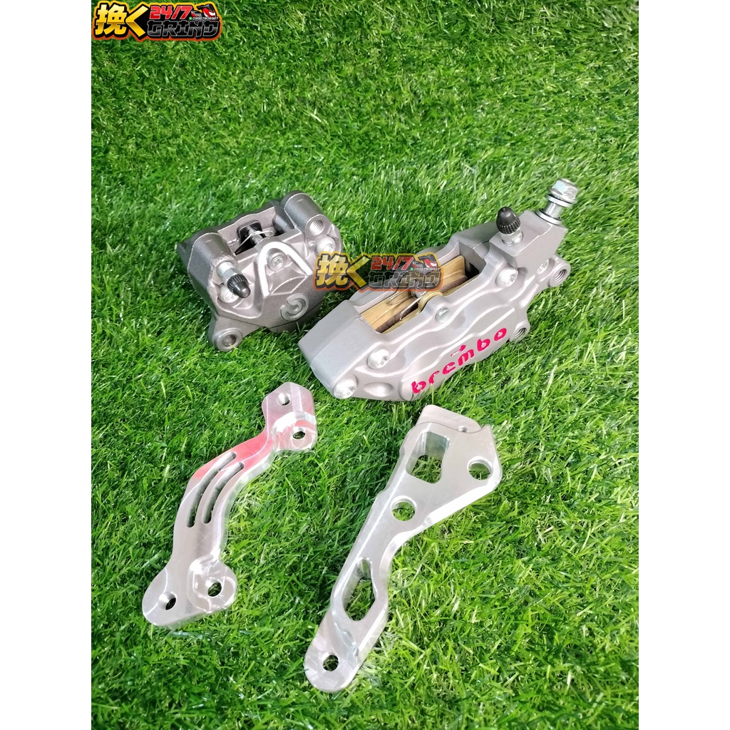 CALIPER 4 POT FRONT AND 2POT REAR WITH CNC BRACKET FOR NMAX V1 / NMAX ...