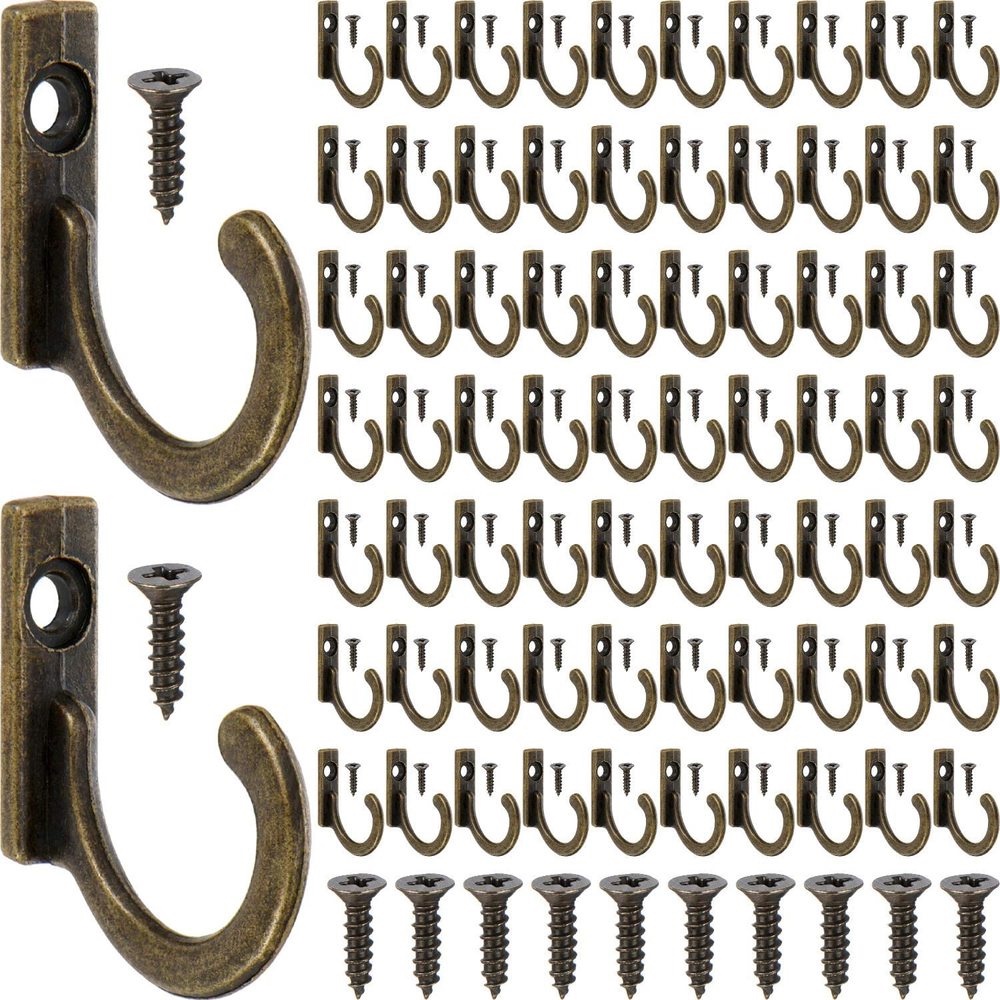 Metal Hook Single Hook Antique Style Mounted Robe Hooks with Screws ...