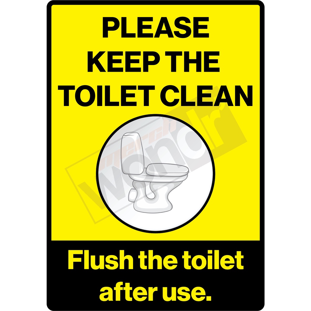 Restroom, Toilet, and Comfort Room Cleanliness and Maintenance Signs ...