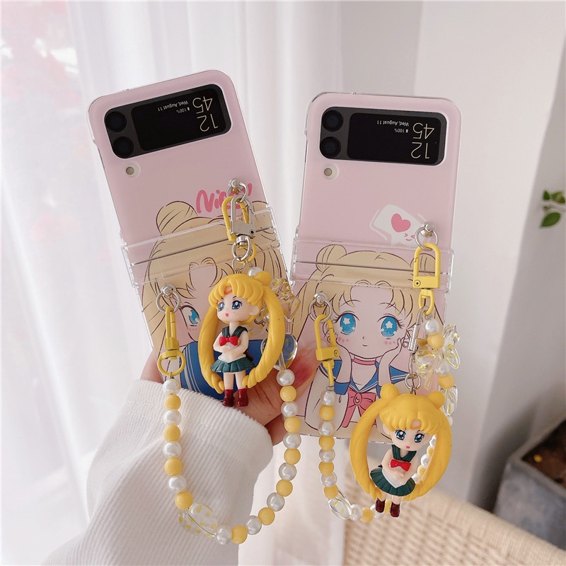 Cartoon Sailor Moon ice Moon Pendant Phone Case For Samsung Galaxy Z ...