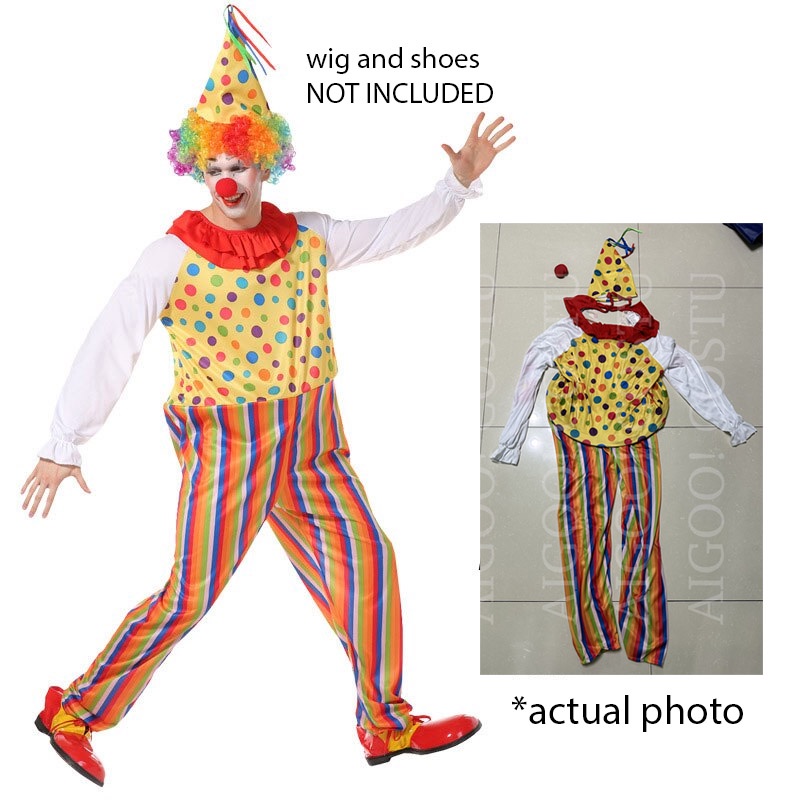 Carnival Circus Clown Costume for Men Adults Halloween Party Cosplay ...