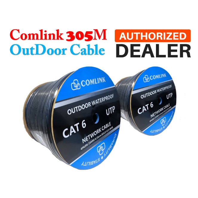 COMLINK CAT6 Quality Outdoor UTP Ethernet LAN Cable 305m | Shopee ...