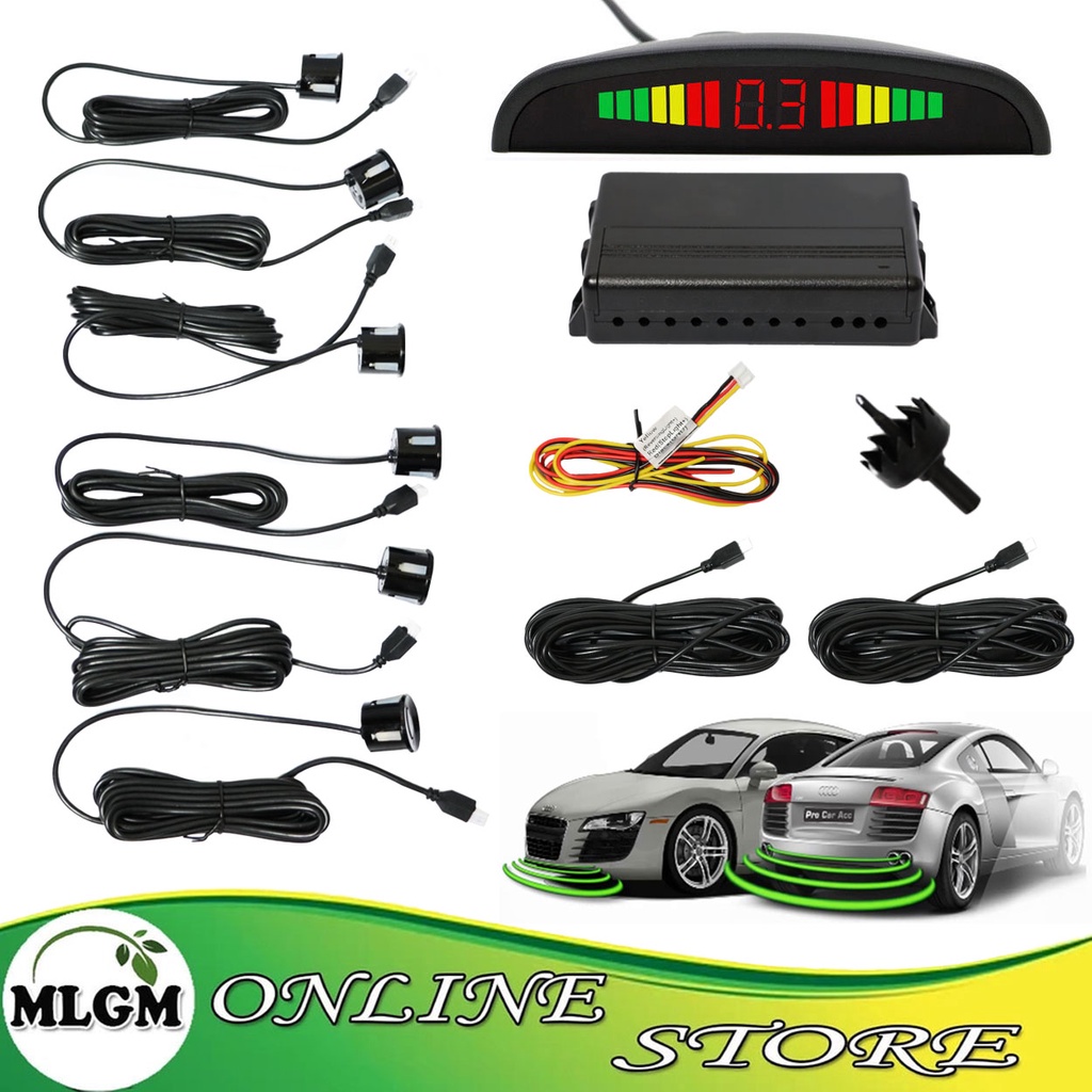 Car Parking Sensor With 6 Eye Front and Rear Reverse Backup Sensors ...