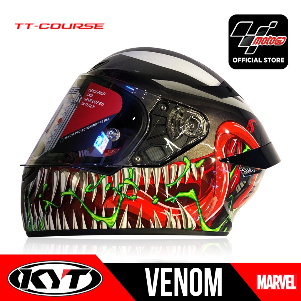 (HUB)KYT TT-COURSE VENOM MARVEL SERIES FULL FACE HELMET | Shopee ...