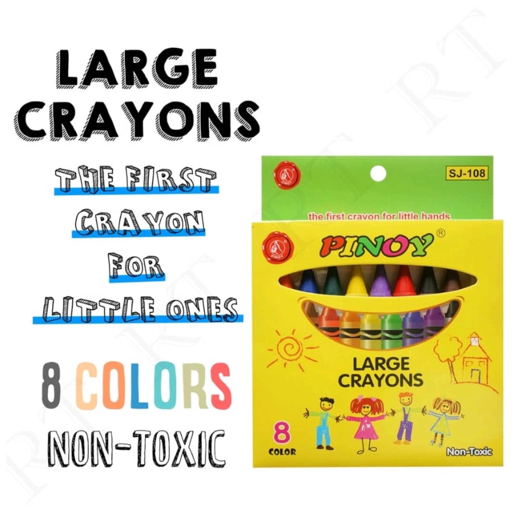 8 Color Pinoy Large Crayons Big Crayon School Supplies for arts and ...