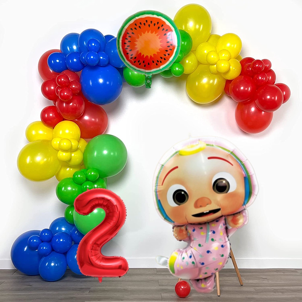65pcs Cocomelon Theme JJ Foil Balloon Cocomelon Balloon 32" Red Number ...