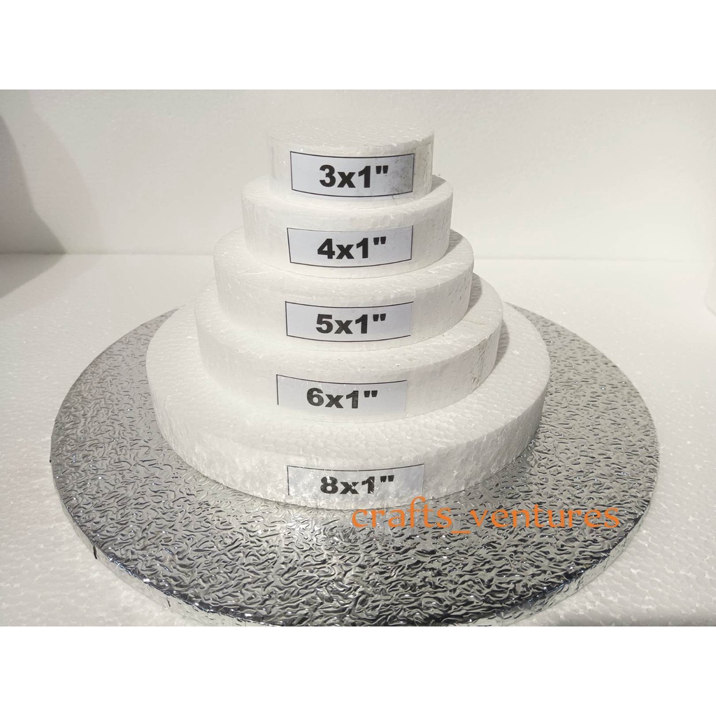 3pcs. Styro Dummy Cake Styrofoam 4x1 5x1 6x1 7x1 8x1 9x1 | Shopee ...