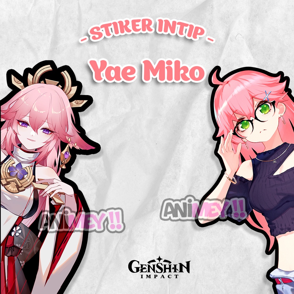 Yae Miko Genshin Impact Side Peek Sticker/Waterproof Anime Sticker ...