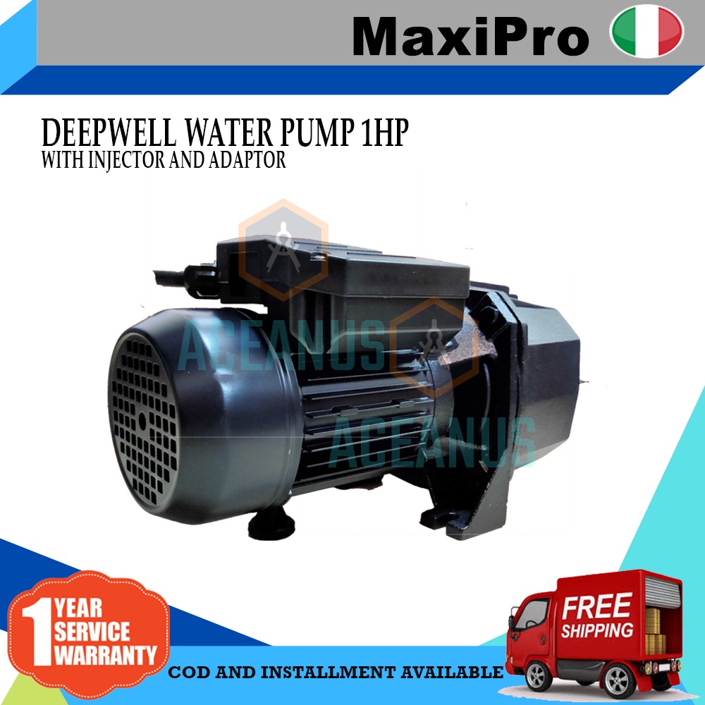 MAXIPRO Deep Well Water Pump 1HP with Injector and Adapter | Shopee ...