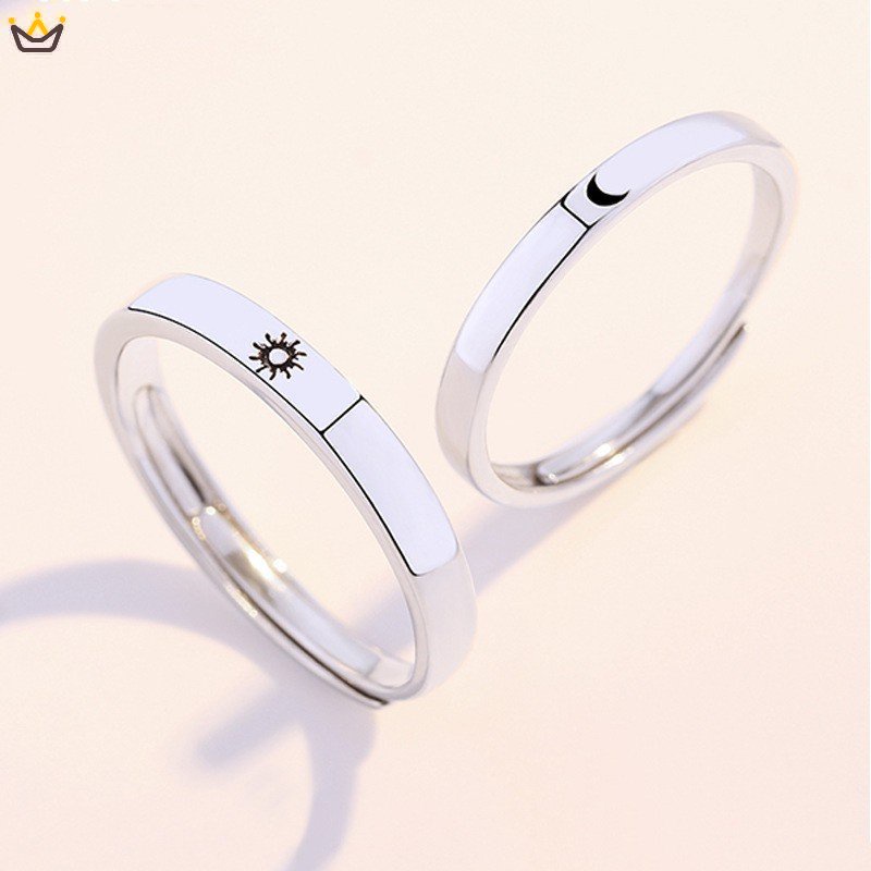 Beautiful double ring silver-plated 925 men and women's high-end cheap ...