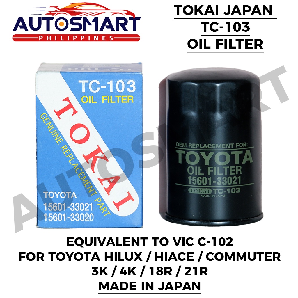 TOKAI Japan TC-103 Oil Filter VIC C-102 for Toyota Hilux/Hiace/Commuter ...