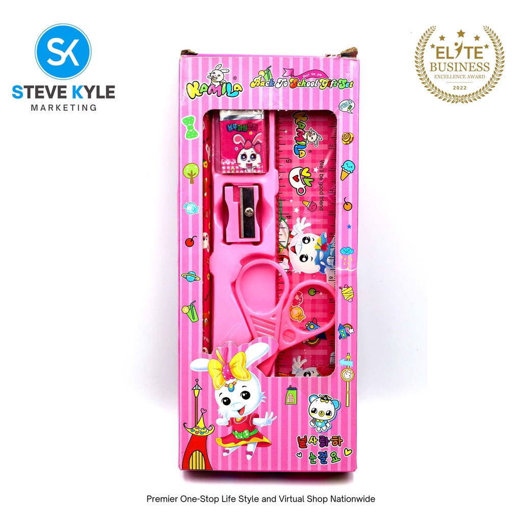Set Korean Creative Stationery for School Pencil, Ruler, Sharpener and ...