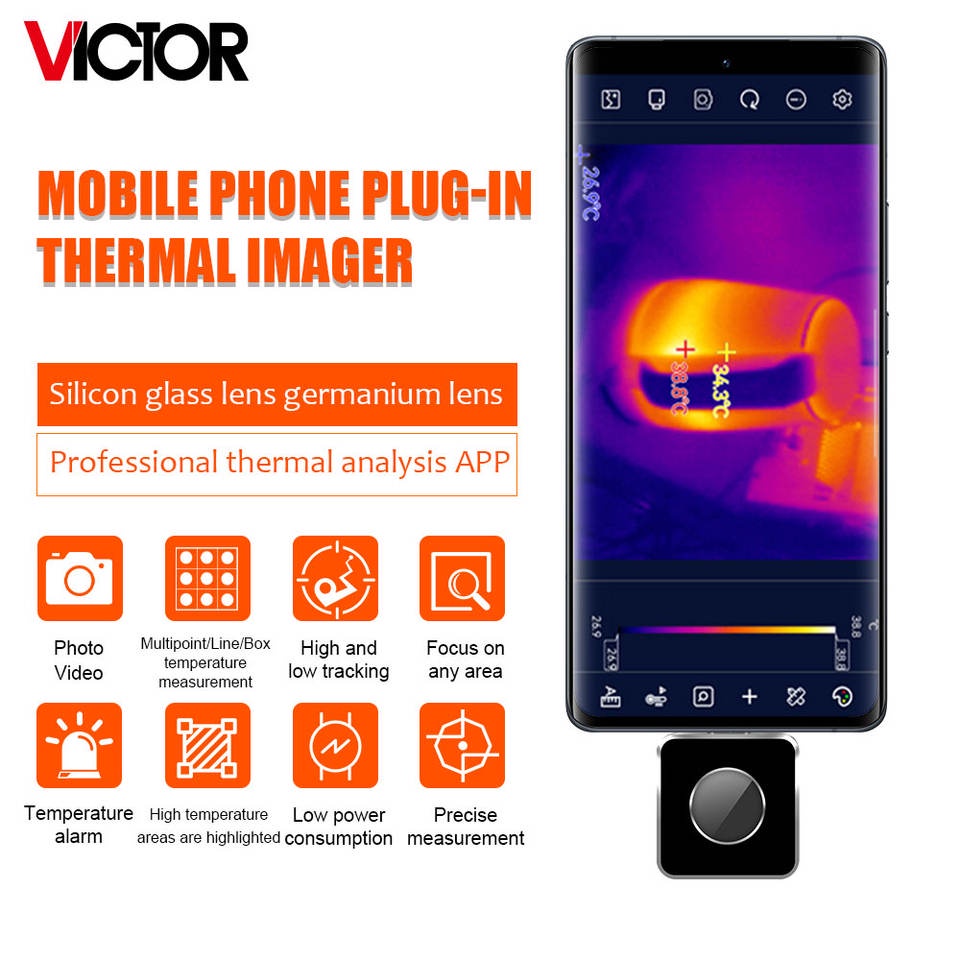 VICTOR VC328A/B Mobile Thermal Camera for Android Phone IP65 Industrial ...