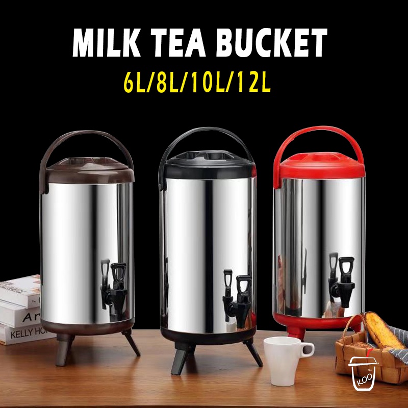 Milk Tea Thermos Bucket Water Jug Stainles Steel Milk Tea Jug Insulated ...