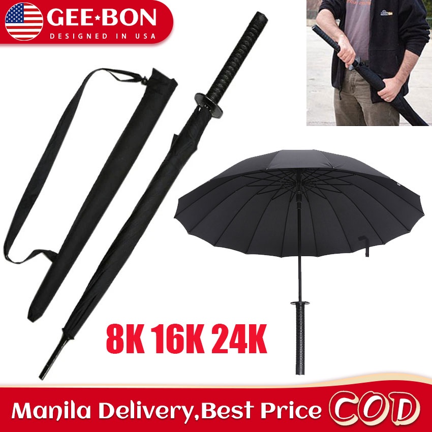 GEEBON Samurai Sword Umbrella Long Handle 24 Bone Umbrella Windproof ...