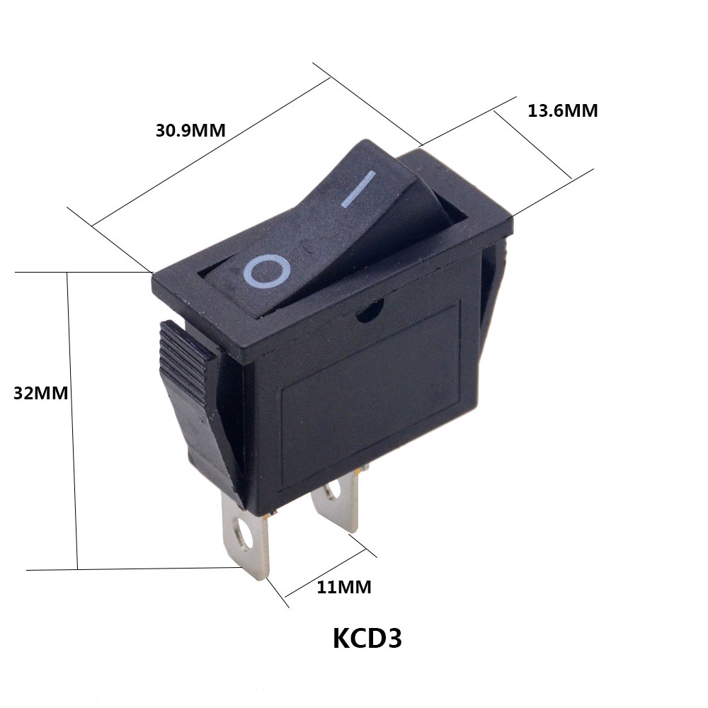 COS Rocker Switch On-Off 2 Pin and 3 Pin 15A 250V AC/20A 125V AC (KCD3 ...