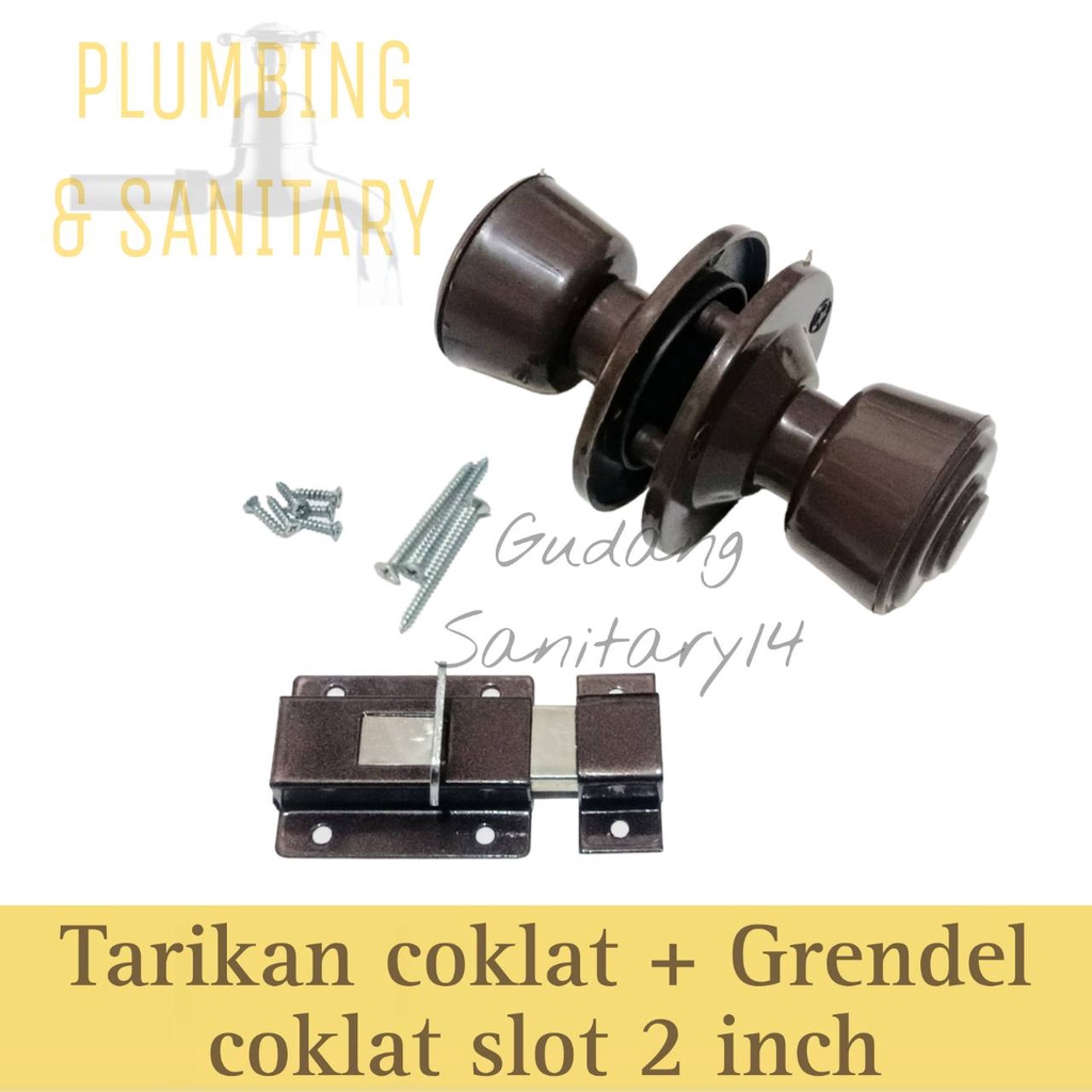 Set of brown round pulls pvc door pulls + brown latch round pulls for ...