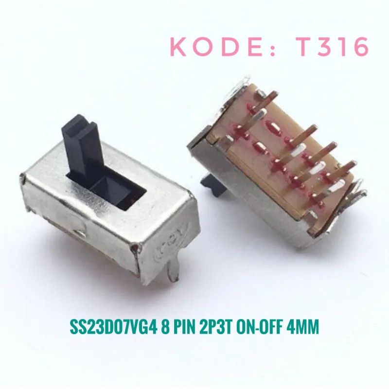 Slide Switch SS23D07 Handle 4mm 8pin 3 Position 2P3T DP3T Vertical Slide Switch SS23d07VG4 ...