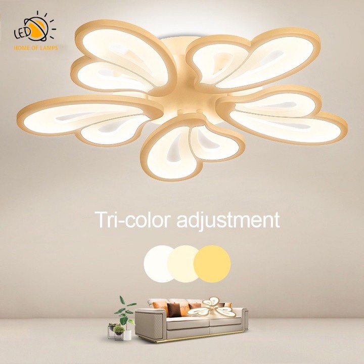 LED Ceiling Light 5 Heads Nordic Modern Design Tricolor Petal ...