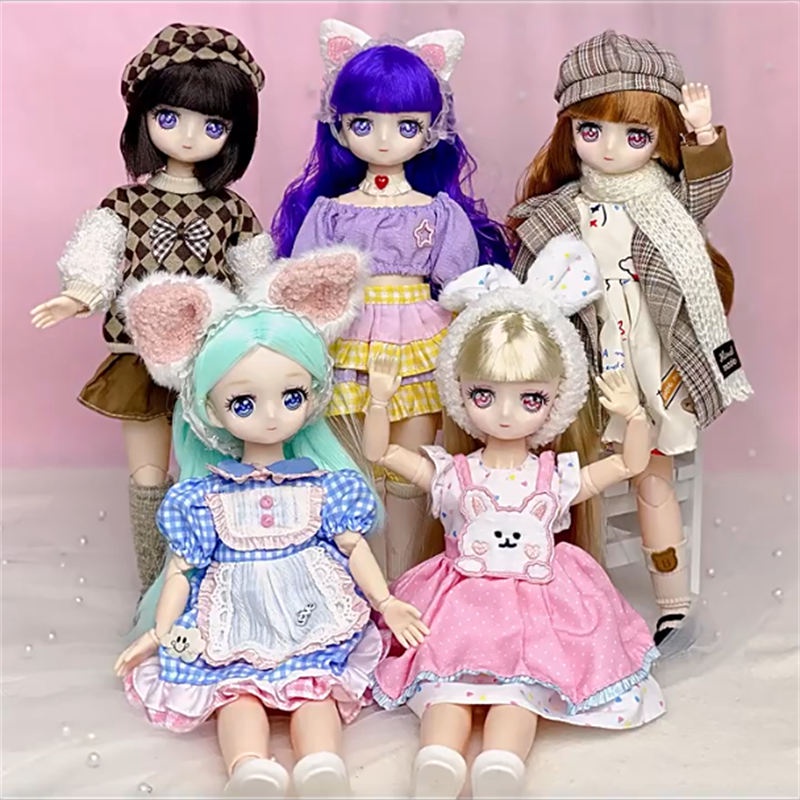 New 28cm Anime Doll Full Set 1/6 Bjd Doll with Clothes Suit and ...