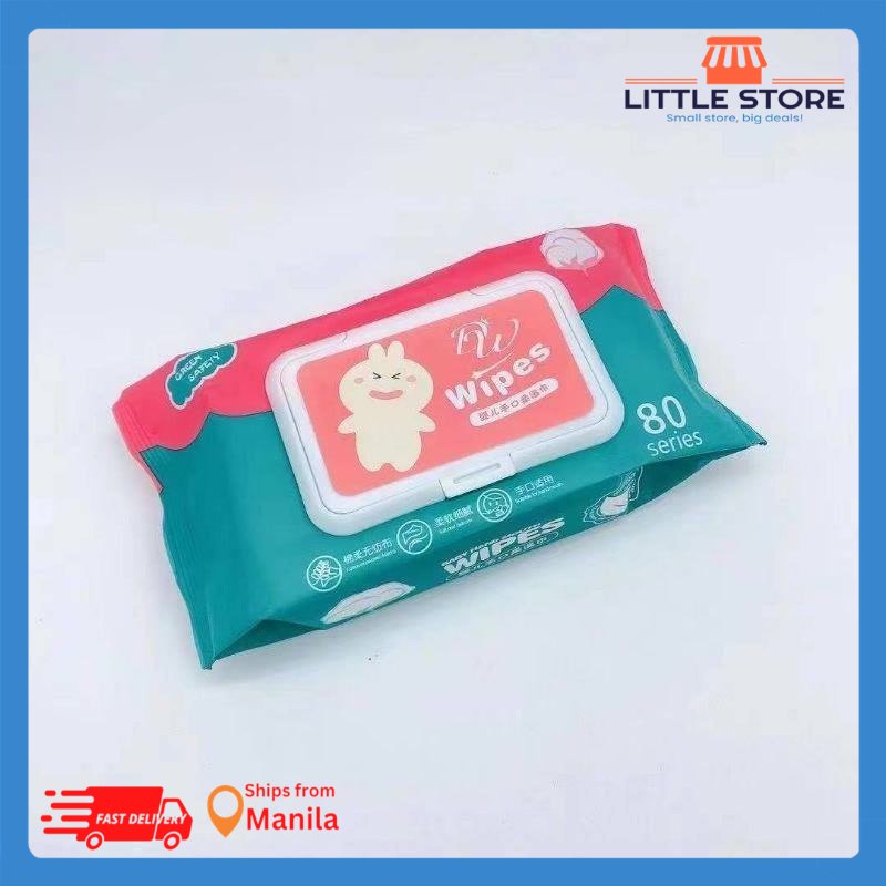Little Store BABY WIPES 80pcs per pack(Non-Alcohol-wet wipes) | Shopee ...