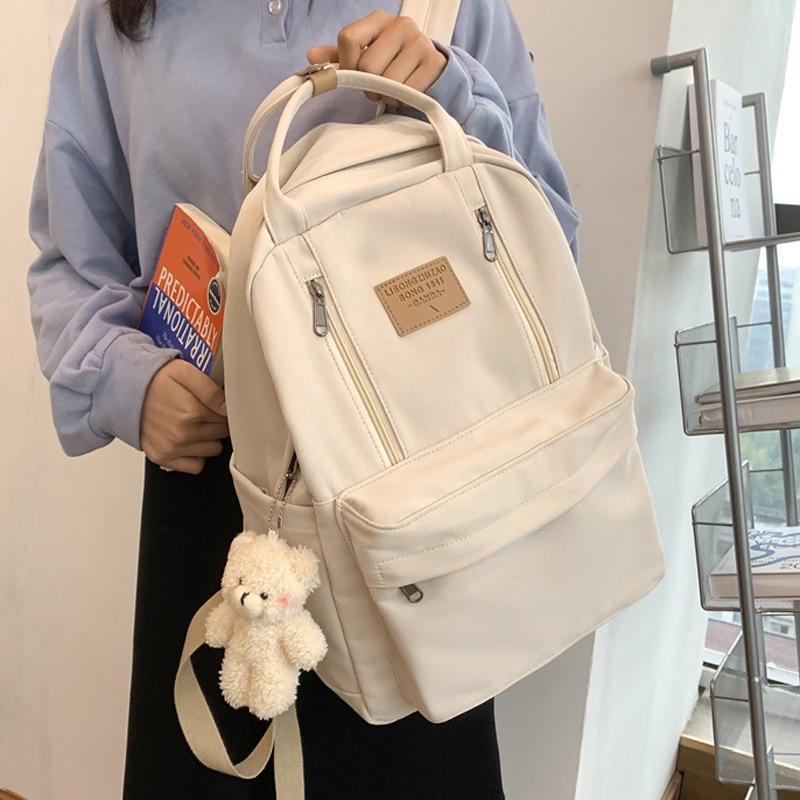 2025 New Korean Style Waterproof Women Backpack Fashion Solid Color ...