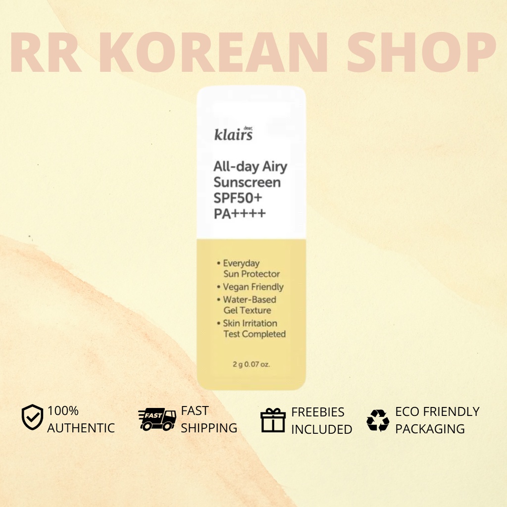 Klairs All-day Airy Sunscreen SPF50+ PA++++2g | Shopee Philippines