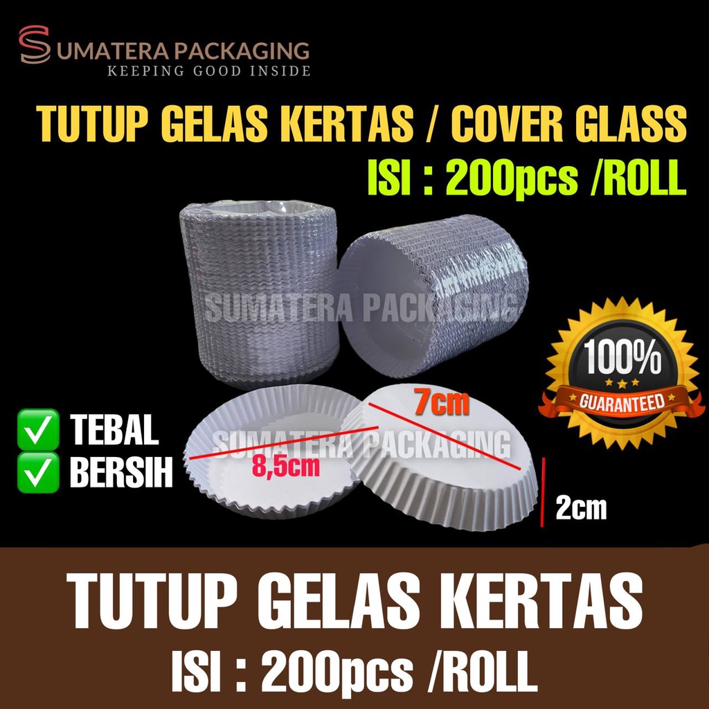 PAPER GLASS LID/GLASS LID/GLASS COVER LK CONTENTS 200PCS | Shopee ...